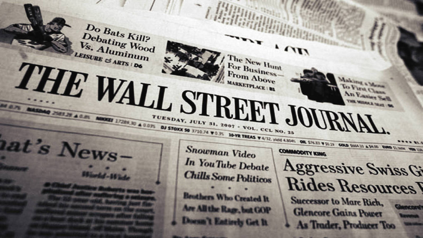Se fundó el periódico financiero The Wall Street Journal