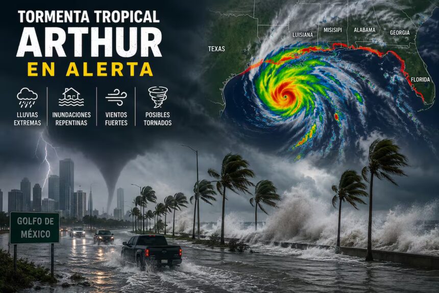 Tormenta Arthur amenaza la costa sur de EEUU
